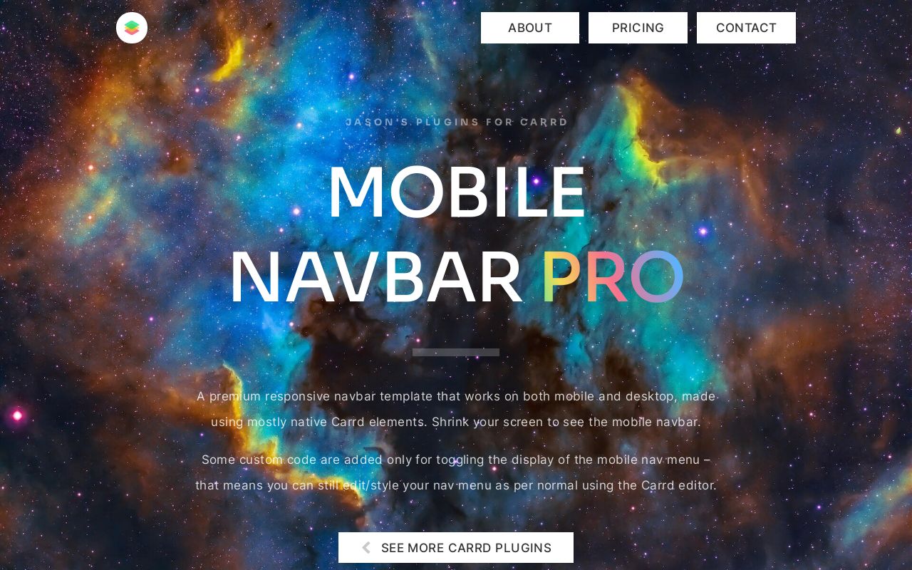Mobile navbar pro Carrd template